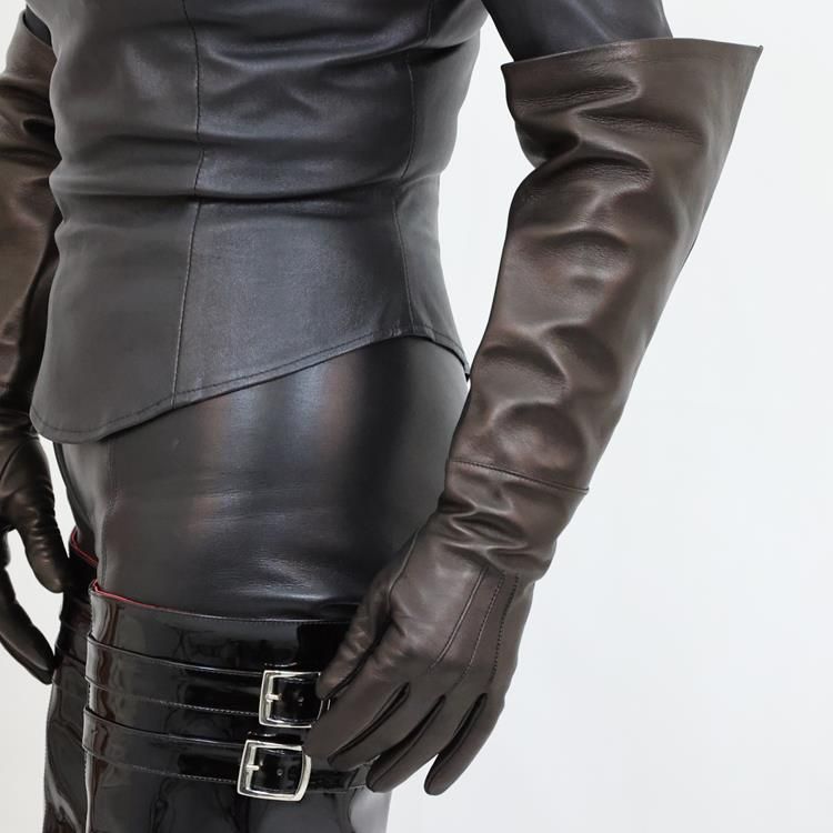 Extralange Damen Leder Stulpenhandschuhe ungefüttert | Lederatelier ...