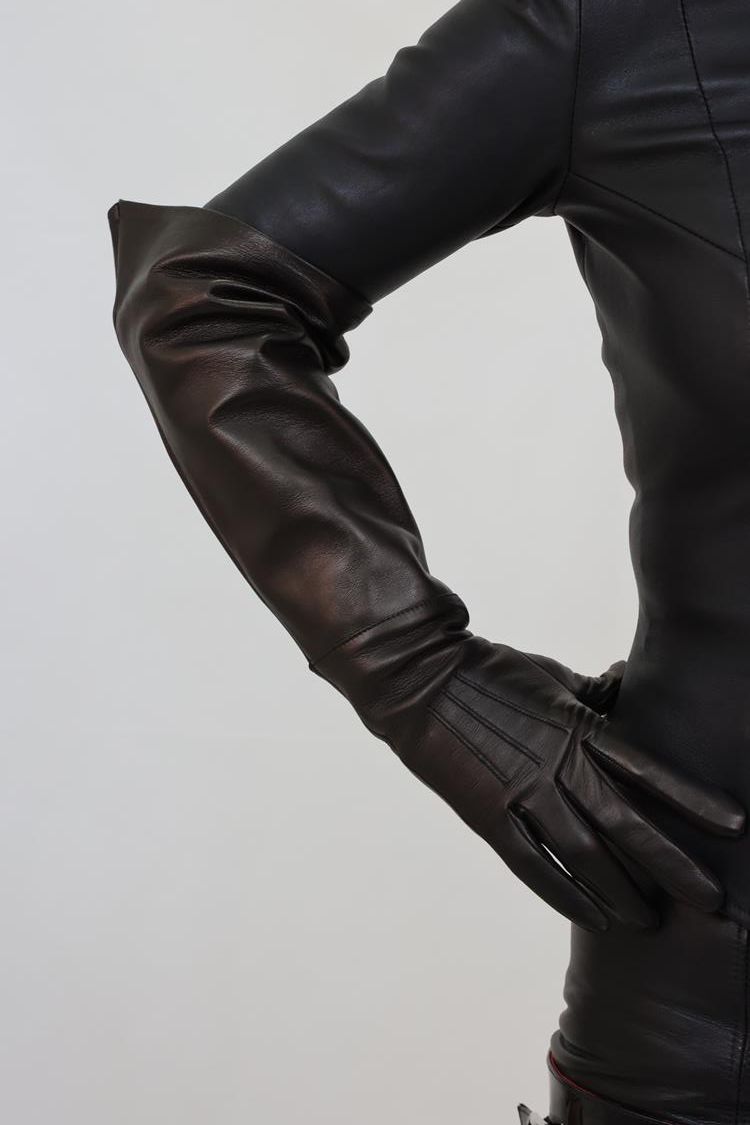 Extralange Damen Leder Stulpenhandschuhe ungefüttert | Lederatelier ...